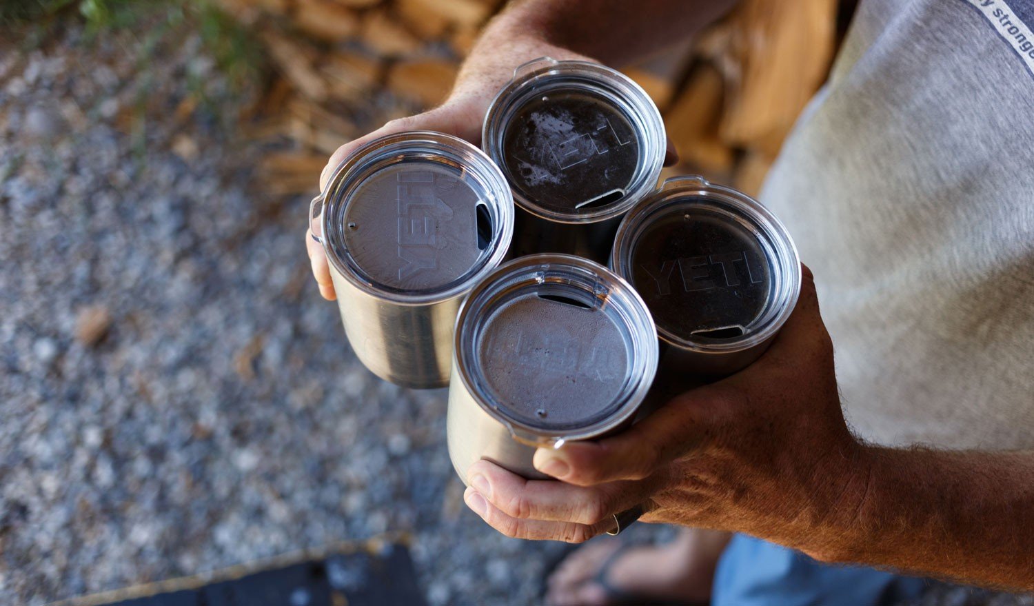 YETI Rambler 10 oz Lowball, Vacuum Insulated, Stainless Steel with Standard Lid, 4 Pack