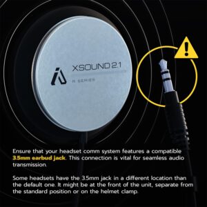 I A S U S High Performance Helmet Speaker Headphones with a 3.5mm Earbud Audio Jack Compatible with Most Helmet Comm Systems - The XSound 2.1 R fits in Most Ski, Snowboard and Motorcycle Helmets