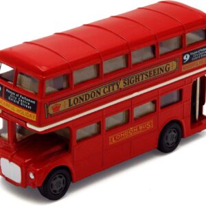 London Double Decker Bus , Red - Motormax 76002 - 4.75" Diecast Model Toy Car