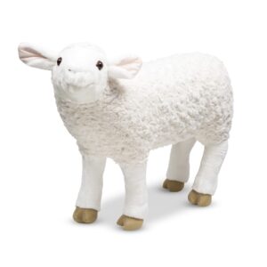 melissa & doug giant lifelike sheep plush - 2 feet tall stuffed animal toy for ages 3+