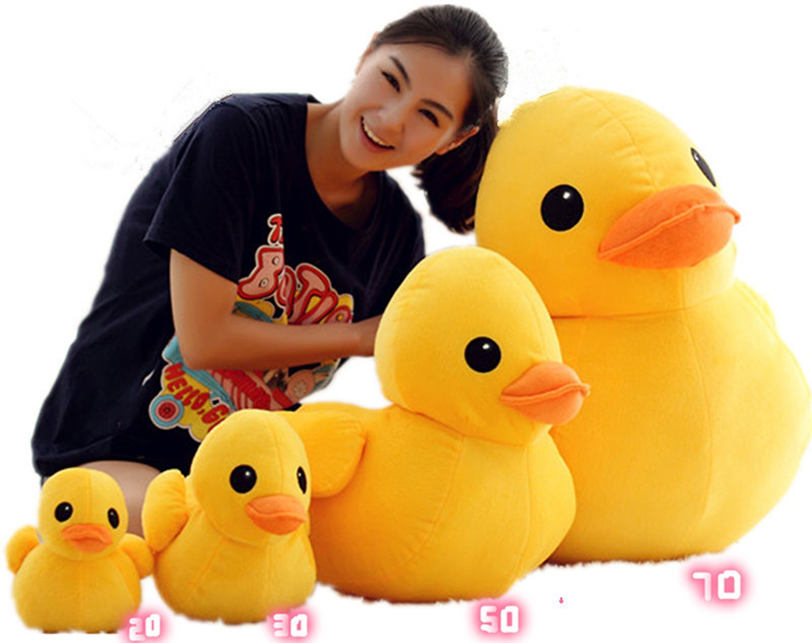 Bansusu 30CM Plush Yellow Duck Soft Stuffed Animal Toy Sofa Decoration for Kids Birthday