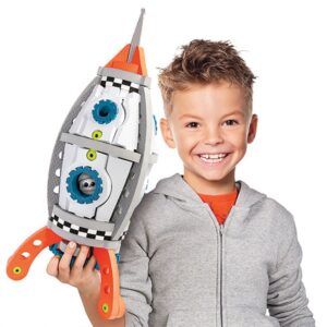 Bloco Toys 3 In 1 Galactic Mission | STEM Toy | Astronaut Spacecraft, Shuttle Rocket | DIY Building Construction Set (210 Pieces)