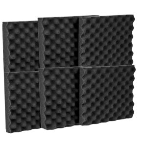 mybecca 6 pack acoustic panels studio foam egg crate 1/2" x 12" x 12"