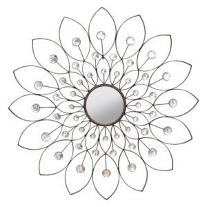 stratton home decor decorative flower mirror - adds charm and sophistication to any space