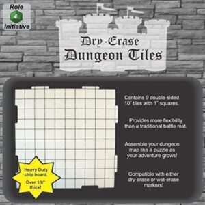 dry erase dungeon tiles, shapes, and sizes white nine 10" squares