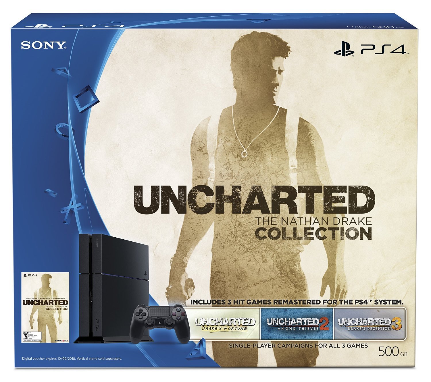 PlayStation 4 500GB Uncharted: The Nathan Drake Collection and Guitar Hero Live Bundle