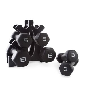 CAP Barbell Neoprene Dumbbell Set with Rack, 32 Pounds,Black