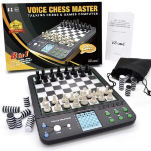 icore electronic chess set - teach and play with the smart chess computer game board - ideal for beginners and improving players