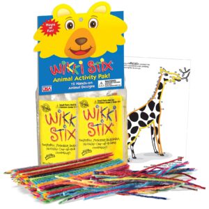 wikki stix animal activity pak - features 12 zoo animals with hands-on activity and fun fact on each, made in the usa! multiple colors !