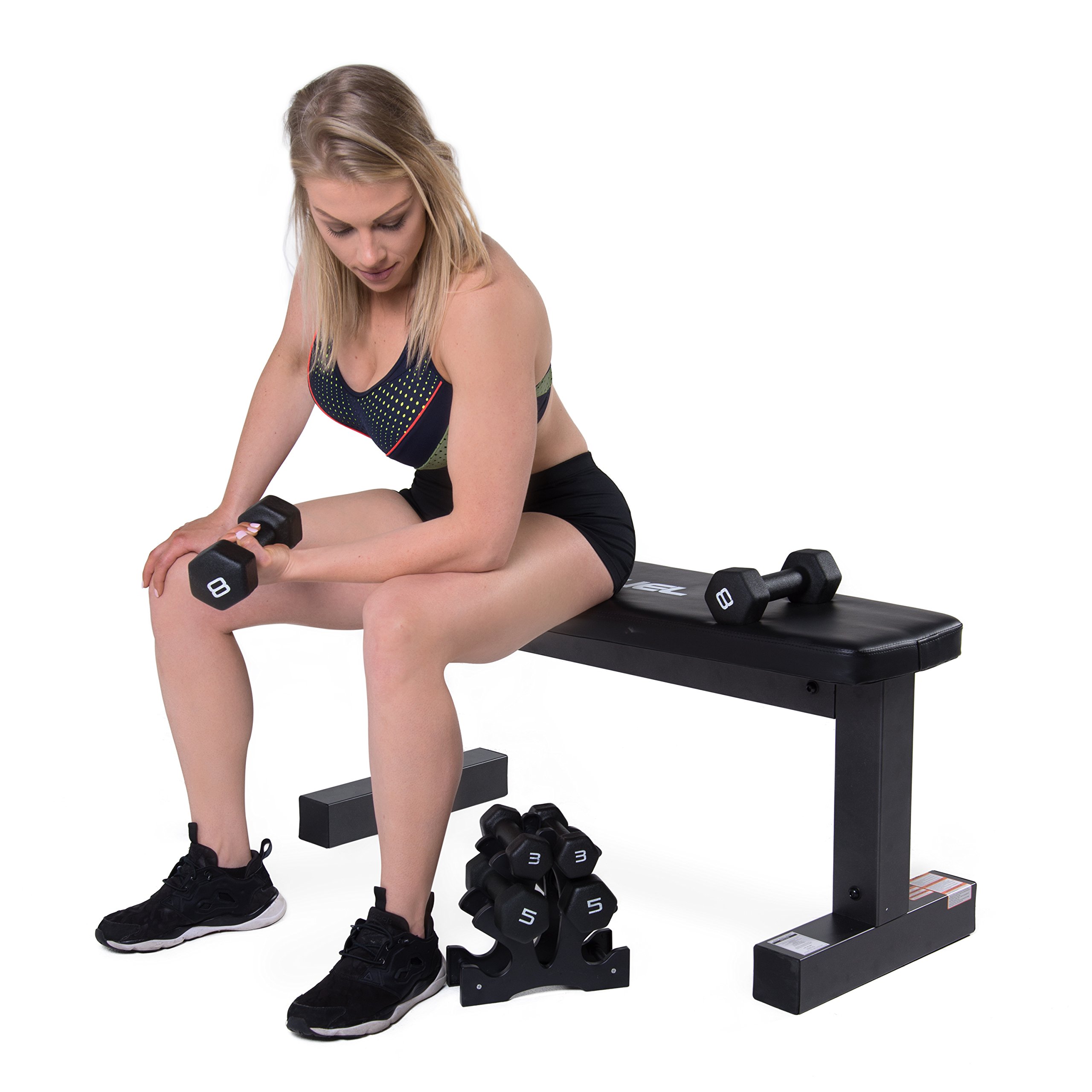 CAP Barbell Neoprene Dumbbell Set with Rack, 32 Pounds,Black