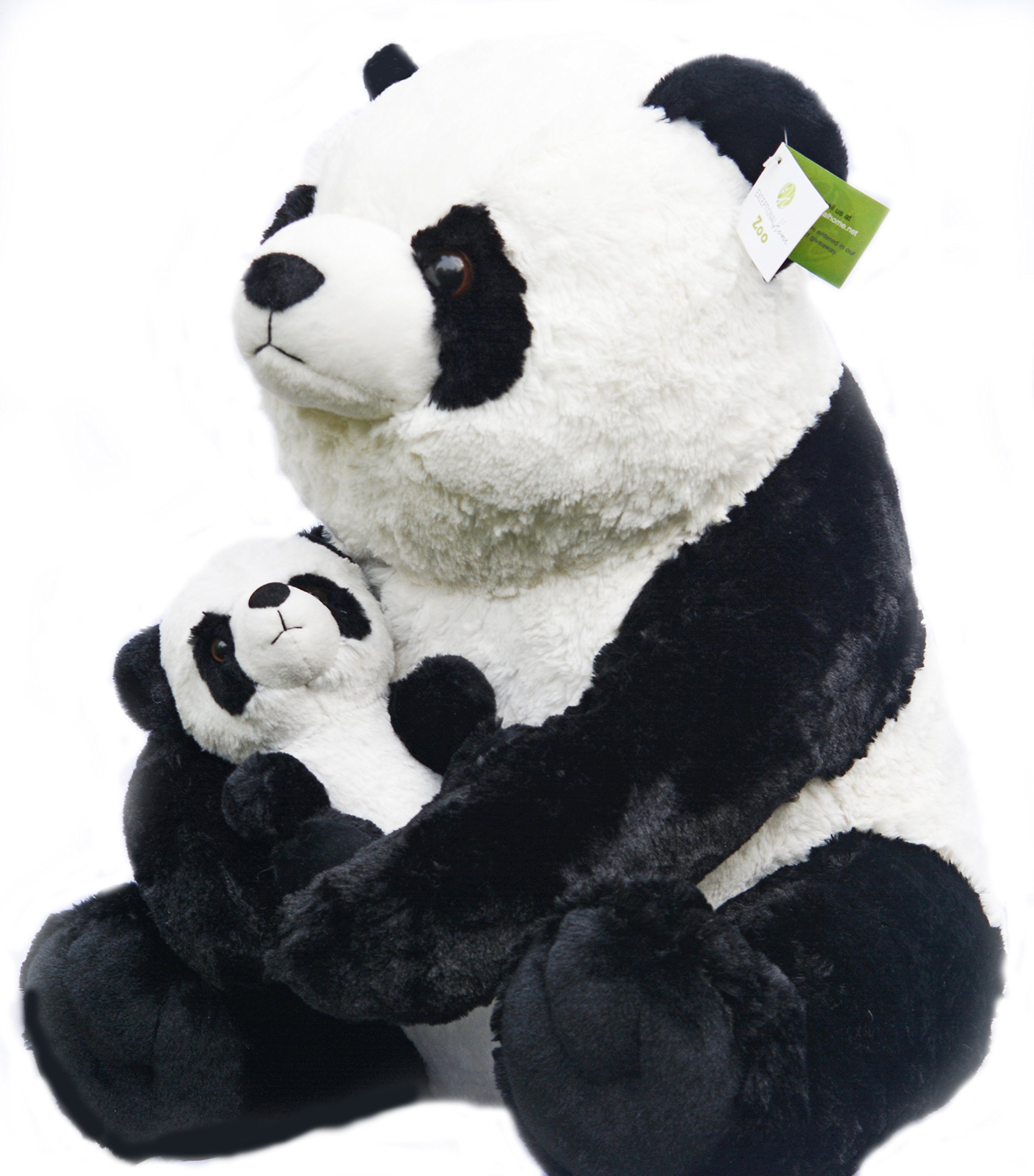 Mother and Baby Panda Plush Set | Super Soft Panda Stuffed Animal | Cute Plushies for Kids Bedroom | 18-in Stuffed Animals for Girls & Boys | Panda Bear Stuffed Animal Toys by Exceptional Home