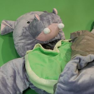 for Children up to 54 inches Tall. The Original SnooZzoo Hippo Children's Sleeping Bag.