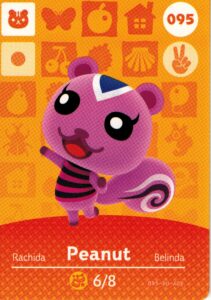 animal crossing nintendo amiibo card # 95 peanut (095)