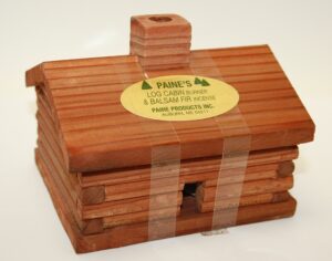 paine's medium log cabin incense burner comes with 10 balsam fir logs