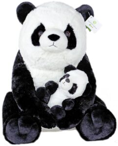 mother and baby panda plush set | super soft panda stuffed animal | cute plushies for kids bedroom | 18-in stuffed animals for girls & boys | panda bear stuffed animal toys by exceptional home