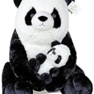 Mother and Baby Panda Plush Set | Super Soft Panda Stuffed Animal | Cute Plushies for Kids Bedroom | 18-in Stuffed Animals for Girls & Boys | Panda Bear Stuffed Animal Toys by Exceptional Home