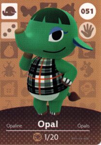 animal crossing happy home designer amiibo card opal 051/100