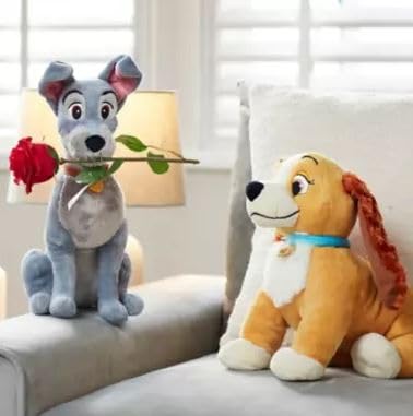 Disney Tramp Plush - Lady and The Tramp - 16 Inches, Authentic Toy Figure for Kids and Collectors, Soft and Huggable Cuddly Toy, Suitable for All Ages 0+