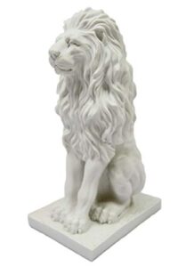 15" sitting down aggressive lion statue figurine figure vittoria collection made in italy indoor outdoor garden