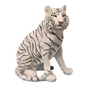 DWK Ishtar 21 Inch Indoor Outdoor Large Lawn Garden Home Decor Wild Animal Big Jungle Cat White Tiger Decorative Accent Figurine Resin Statue