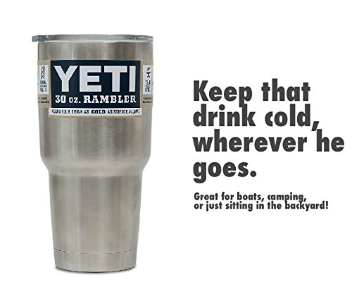 YETI Rambler Cup Custom Colors, 30 oz, Stainless Steel Tumbler, Travel Mug, Powder Coated (Pearl White) by Yeti