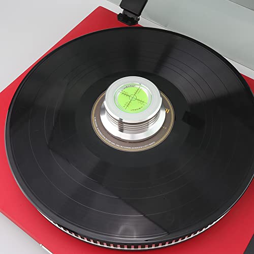 Viborg LP628S Record Weight Disc Stabilizer, Silver 60Hz Turntable Level, 280G (9.9 OZ) HiFi 3 in 1 Vibration-Proof Vinyl Clamp with Bubble Leveling (60Hz, Silver)