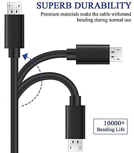 Micro USB Cable 10Ft,2 Pack Extra Long Android Charger Cable,DEEGO Durable Fast Sync Charging Cord for Samsung Galaxy S7 S6 Edge J7,Note 5,Note 4,LG G4,Android Phone,PS4,Smartphone,Camera,Black