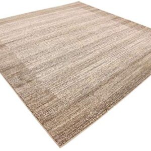 Unique Loom Del Mar Collection Area Rug - Abigail (7' 10" Square, Beige/ Ivory)