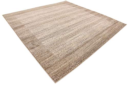 Unique Loom Del Mar Collection Area Rug - Abigail (7' 10" Square, Beige/ Ivory)