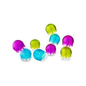 boon jellies suction cup bath toys - bathtub baby sensory toys - jellyfish suction toys for bath time - multicolored - baby and toddler bath toys - 9 count - ages 12 months and up