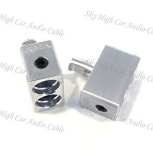 Sky High Car Audio Dual 2/0 Gauge to 1/0 Gauge Amp Input Reducers - Pair