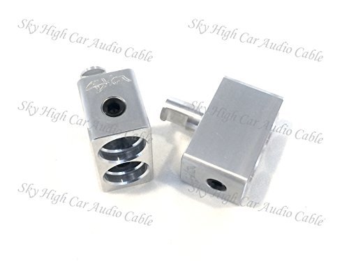 Sky High Car Audio Dual 2/0 Gauge to 1/0 Gauge Amp Input Reducers - Pair