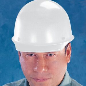 MSA 475400 Skullgard Cap Style Safety Hard Hat with Fas-Trac III Ratchet Suspension | Non-slotted Hat, Made of Phenolic Resin, Radiant Heat Loads up to 350F - Standard Size in Gray