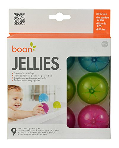 Boon Jellies Suction Cup Bath Toys - Bathtub Baby Sensory Toys - Jellyfish Suction Toys for Bath Time - Multicolored - Baby and Toddler Bath Toys - 9 Count - Ages 12 Months and Up