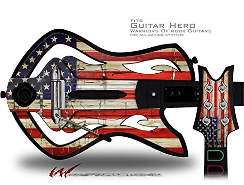 Painted Faded and Cracked USA American Flag Decal Style Skin - fits Warriors Of Rock Guitar Hero Guitar (GUITAR NOT INCLUDED)