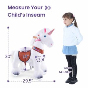 The ORIGINAL Ponycycle Pony Cycle Ride on walking horse without battery - Small White Unicorn 2-5 years old