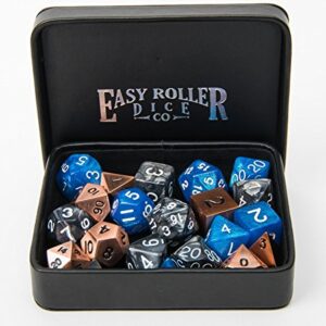 Dice Display and Storage Box – Display Your Favorite 7 Piece Set or Store up to 21 Dice. Leatherette Material with Removable Foam Insert