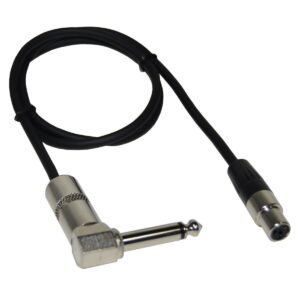 HQRP 4-Pin Mini Connector (TA4F) to Right-Angle 1/4-Inch Connector Instrument Cable Compatible with Shure BLX/FP/SLX/ULX-S/UHF-R/Axient Wireless Systems