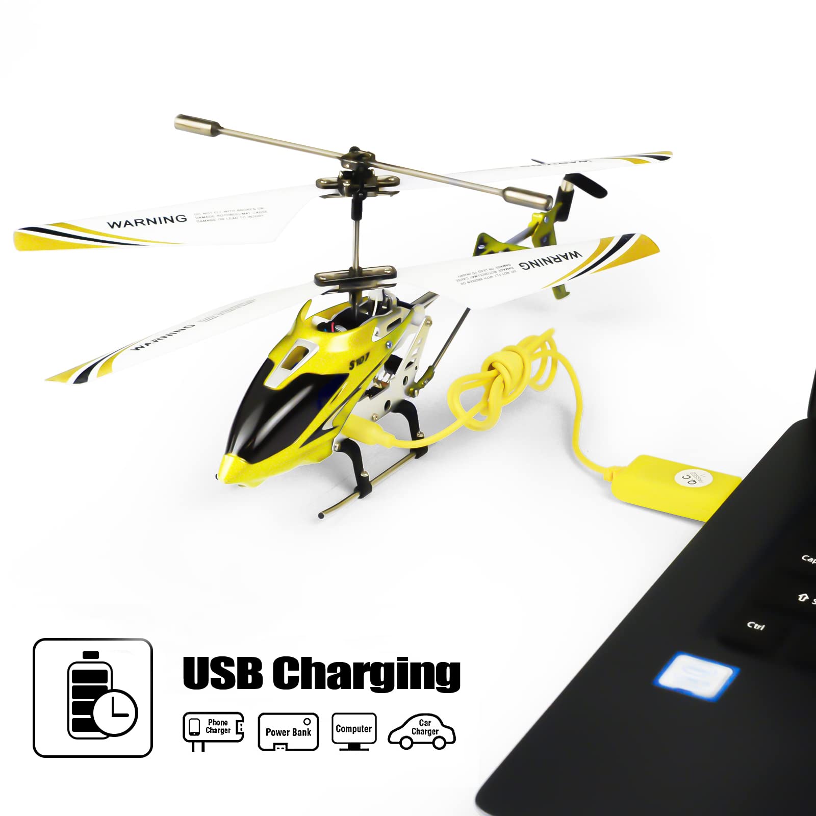 Cheerwing S107/S107G Phantom 3CH 3.5 Channel Mini RC Helicopter with Gyro Yellow