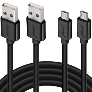 micro usb cable 10ft,2 pack extra long android charger cable,deego durable fast sync charging cord for samsung galaxy s7 s6 edge j7,note 5,note 4,lg g4,android phone,ps4,smartphone,camera,black