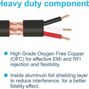 HQRP 4-Pin Mini Connector (TA4F) to Right-Angle 1/4-Inch Connector Instrument Cable Compatible with Shure BLX/FP/SLX/ULX-S/UHF-R/Axient Wireless Systems