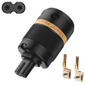 viborg vf508g c7 power connector gold plated pure copper figure 8 iec connector female ac power plug 7a/125v 2.5a/250v power cord audio cable mains connector