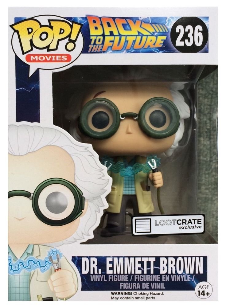 October 2015 Time Travel Exclusive Funko Pop #236 Back To The Future Dr. Emmet Brown Figurine