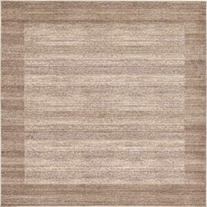 Unique Loom Del Mar Collection Area Rug - Abigail (7' 10" Square, Beige/ Ivory)