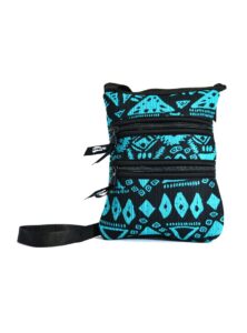 nupouch sling hipster cross body purse women's handbag, blue aztec