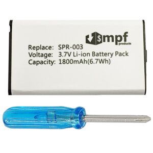 mpf products 1800mah spr-003 spr003 spr-a-bpaa-co battery replacement compatible with nintendo 3ds xl spr-001 and new 3ds xl red-001