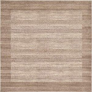 unique loom del mar collection area rug - abigail (7' 10" square, beige/ ivory)