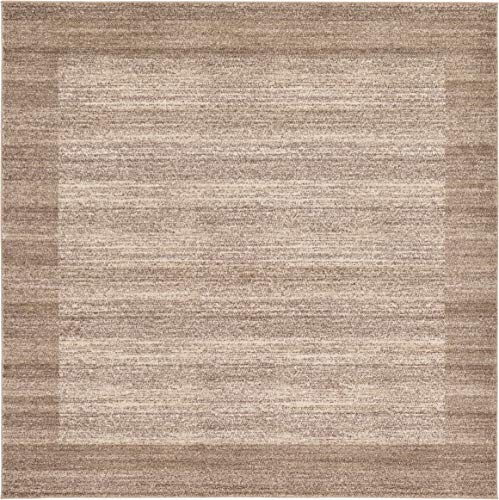 Unique Loom Del Mar Collection Area Rug - Abigail (7' 10" Square, Beige/ Ivory)