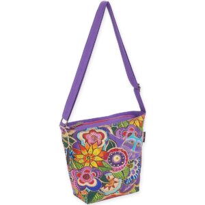 laurel burch lb5572 carlotta's garden crossbody, 9.5" x 12" x 4"