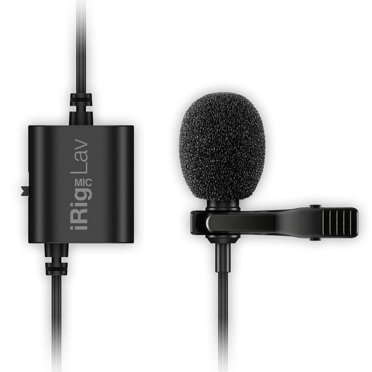 IK Multimedia iRig Mic Lav Lapel Microphone, omnidirectional Condenser lavalier Microphone with 1/8" TRRS Jack, Headphone Out and Daisy-Chaining for iPhone, iPad, Android, Mac, PC